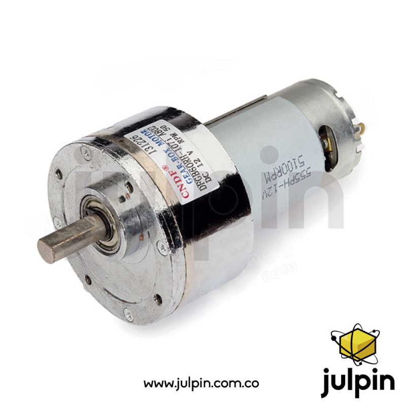 (12V) Motor para ensamble - 50 RPM y alto torque.