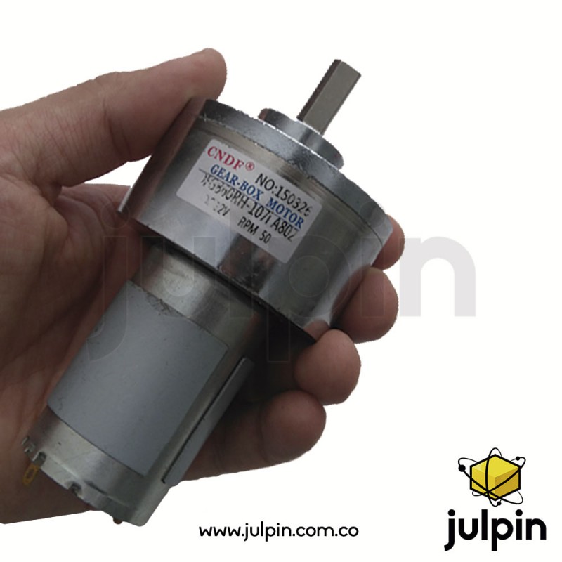 (12V) Motor para ensamble - 50 RPM y alto torque.