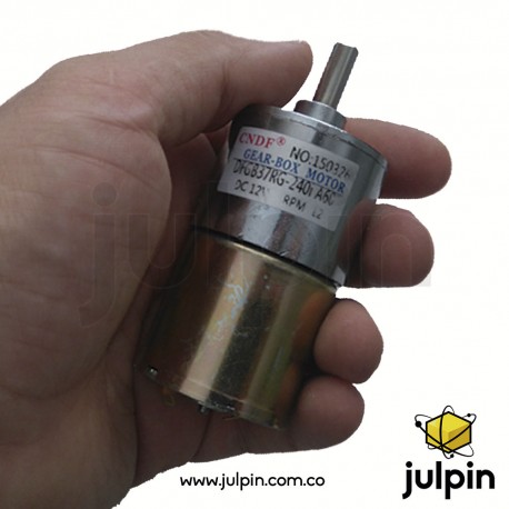 (12V) Motor para ensamble - 12 RPM y alto torque.