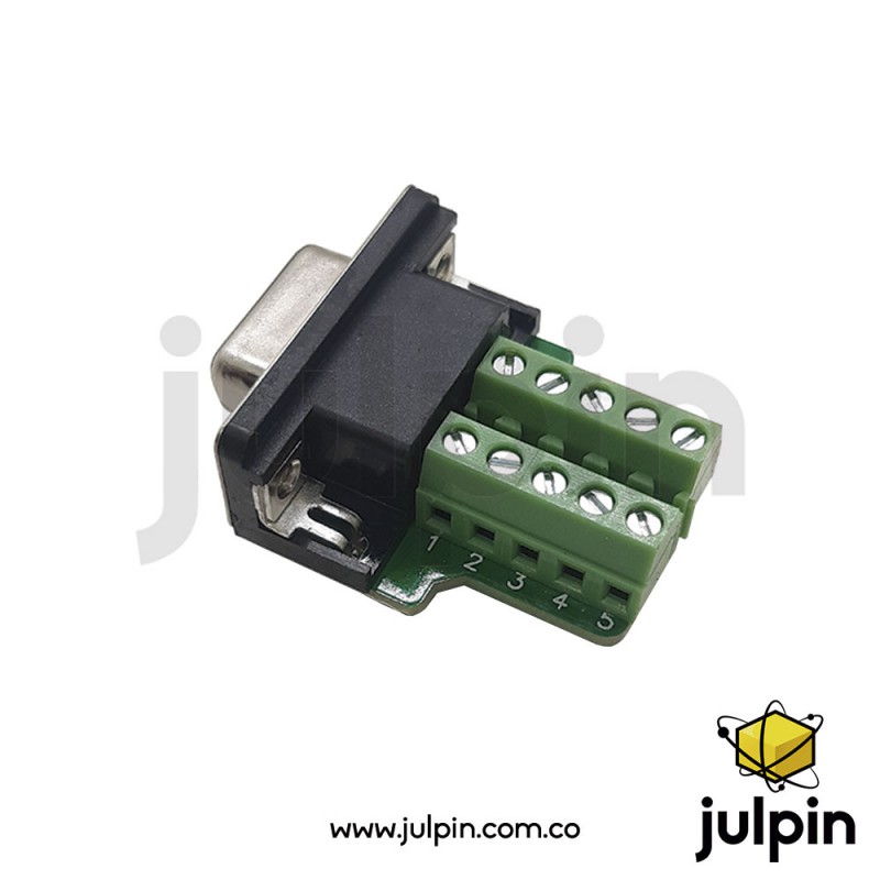 Terminal DB9 hembra sin soldadura y con carcasa