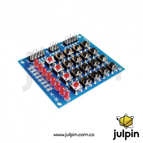 Teclado matricial 4x4 con pulsadores