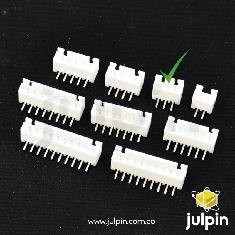Conector XH2.54mm de 3 pines en forma de L