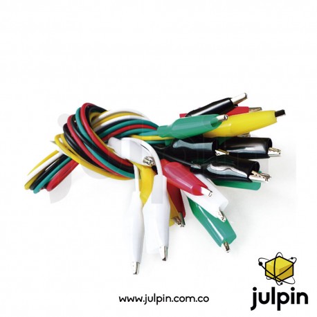 Kit de 10 cables con caimanes