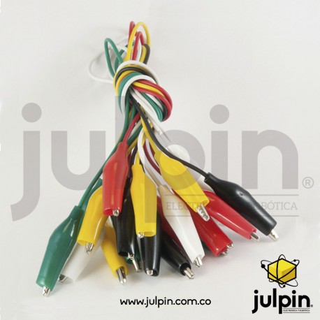 Kit de 10 cables con caimanes