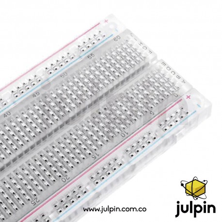Protoboard transparente de 830 puntos