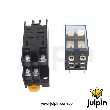 (24V) Relé industrial LY2NJ de 8 pines + base