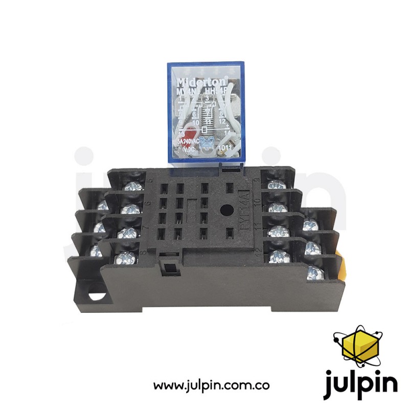 (110VAC) Relé industrial MY4NJ de 14 pines + base