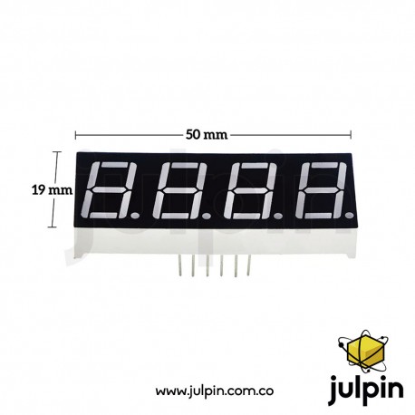 (Cátodo común) Display de 7 segmentos con 4 dígitos