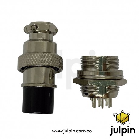 Conector circular GX16 tipo aviación de 10 pines