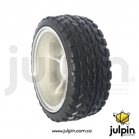 Rueda con rín de lujo y llanta de goma.