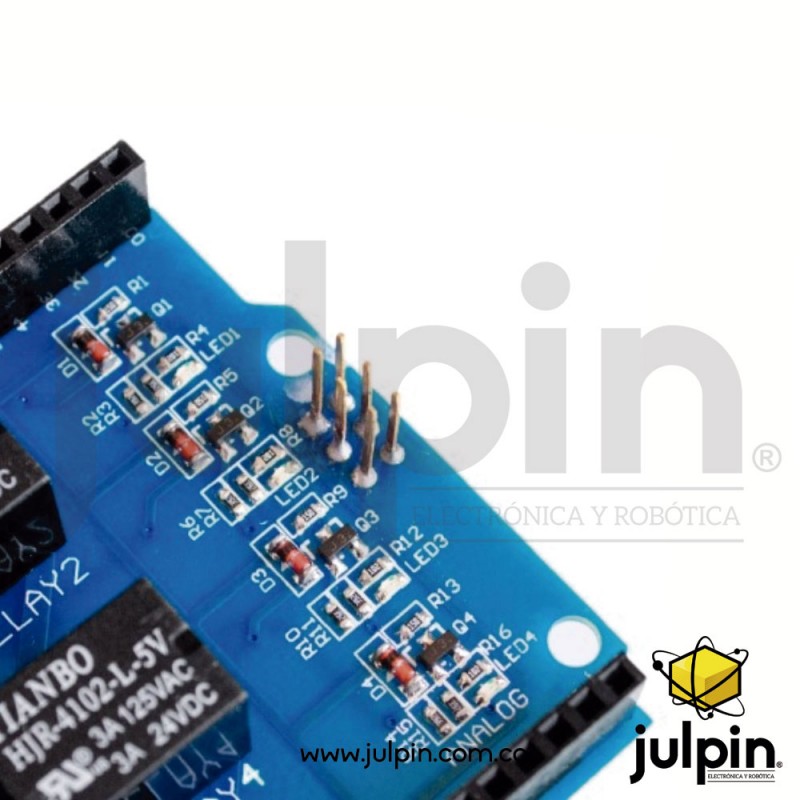 Shield o escudo de 4 relays para arduino UNO o MEGA