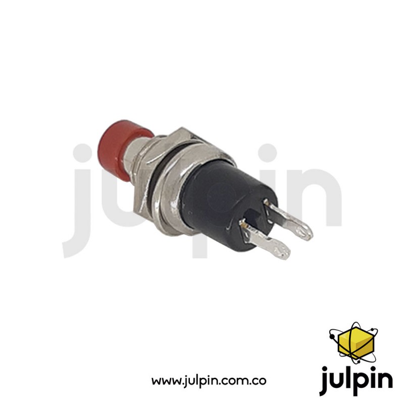 Botón pulsador normalmente cerrado (rojo)
