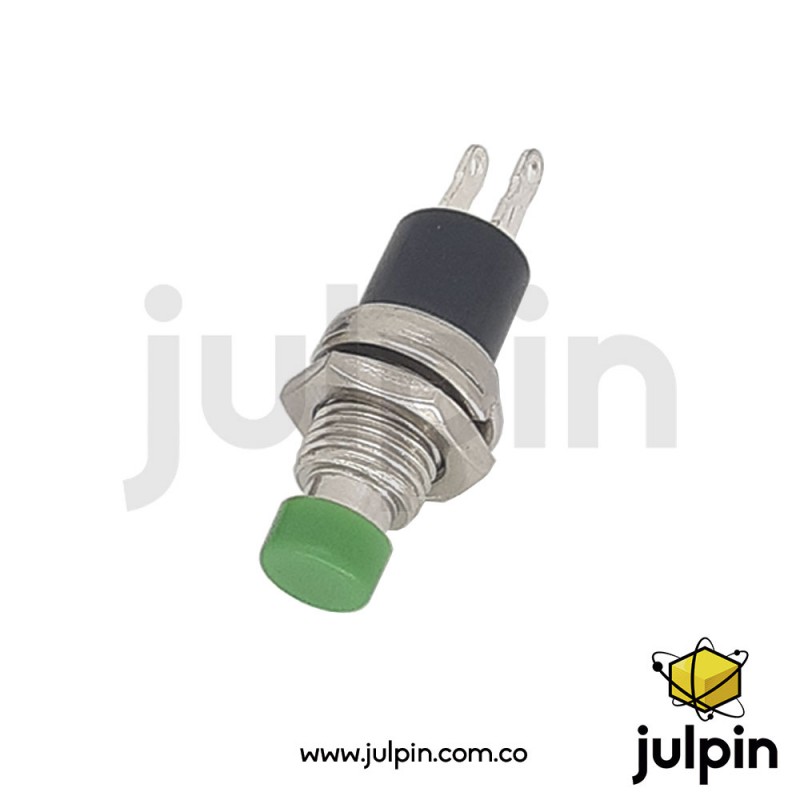 Botón pulsador normalmente cerrado (verde)