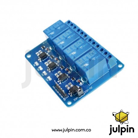 Módulo de 4 relés con optoacoplador