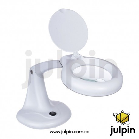 Lupa de aumento con base de mesa y luz led
